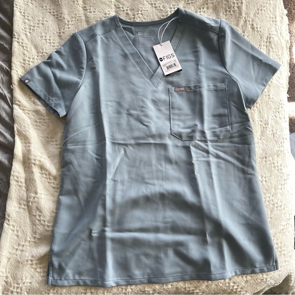 Figs | Tops | Nwt Figs One Pocket Scrub Top Dusty Blue | Poshmark